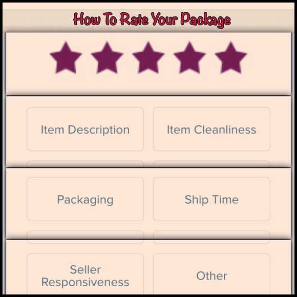 None | Accessories | How To Use The Rating System | Poshmark