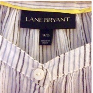 Lane Bryant | Tops | Hplane Bryant Pale Blue Stripe Gauze Shirt | Poshmark