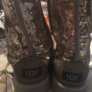 25% off UGG Shoes - Silver and Brown Sequin Uggs from Sell's closet on Poshmark