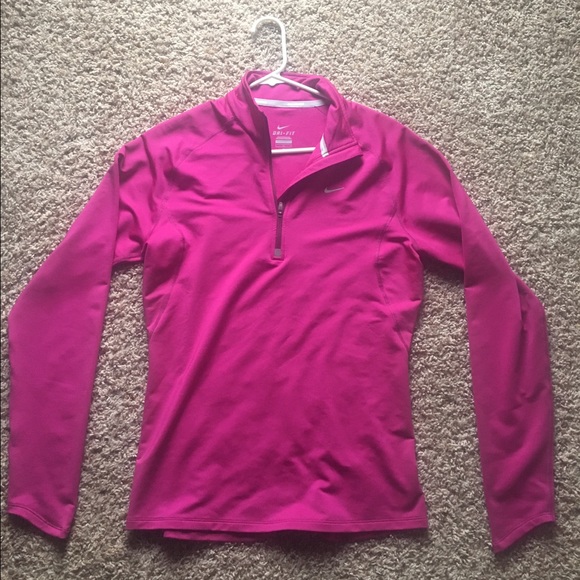 Nike | Tops | Nike Magenta Large Long Sleeve Drifit | Poshmark