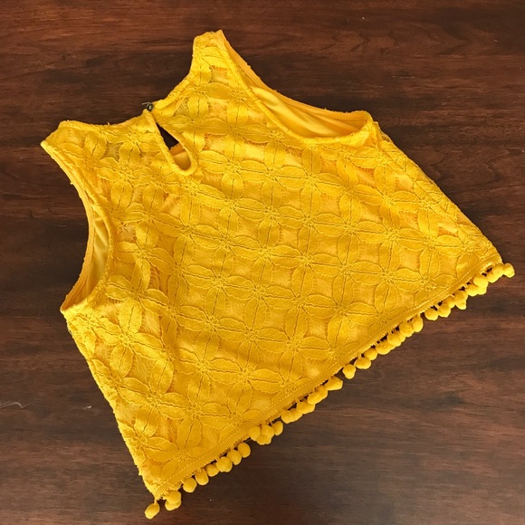 Xhilaration | Tops | Yellow Floral Pattern Cropped Top | Poshmark
