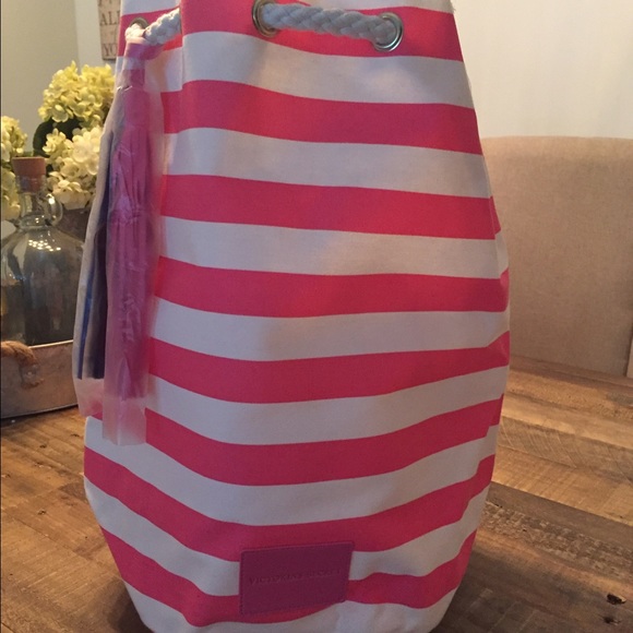 PINK Victoria's Secret | Bags | Victoria Secret Drawstring Beach Bag ...