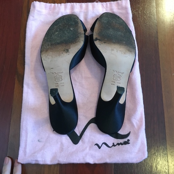 Nina Ricci | Shoes | Nina Black Satin Dress Formal Shoes Size 95 | Poshmark