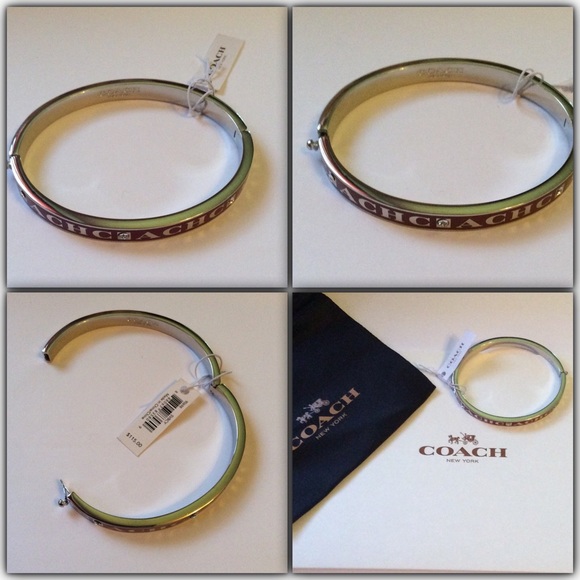 Coach | Jewelry | Coach Pave Hinged Enamel Bangle Bracelet Nwt | Poshmark