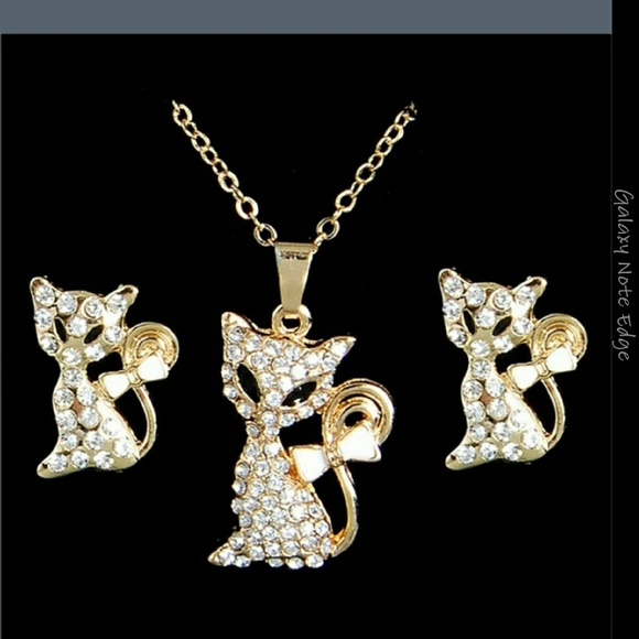 Jewelry | Cat Necklace And Earring Set | Poshmark