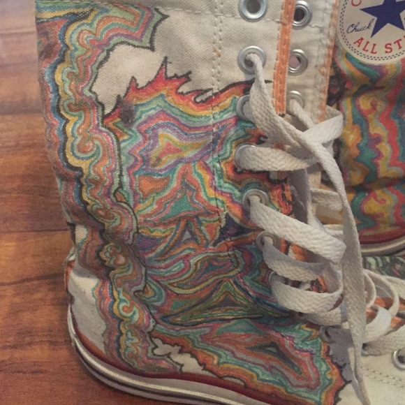 Converse | Shoes | Colorful Abstract Design By Me On White Converse ...