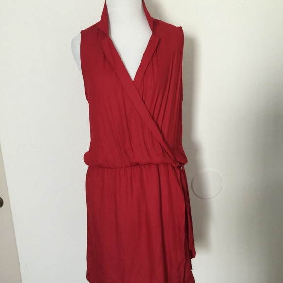 Zara | Dresses | Zara Basic Red Crossover Dress | Poshmark