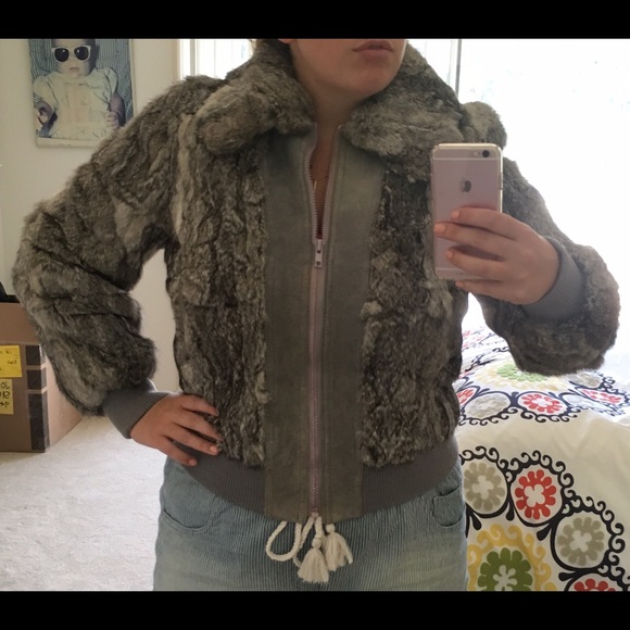 Jackets & Coats | Rabbit Fur Bomber Jacket Vintage | Poshmark