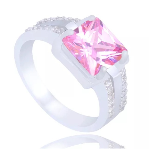 Jewelry | Princess Cut Cz Silver Engagement Ring | Poshmark