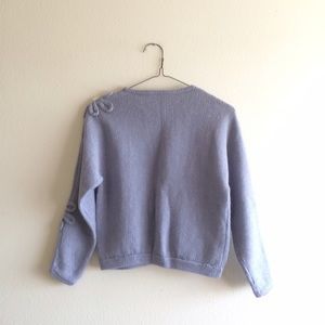 Vintage | Sweaters | Vintage Periwinkle Floral Knit Sweater | Poshmark