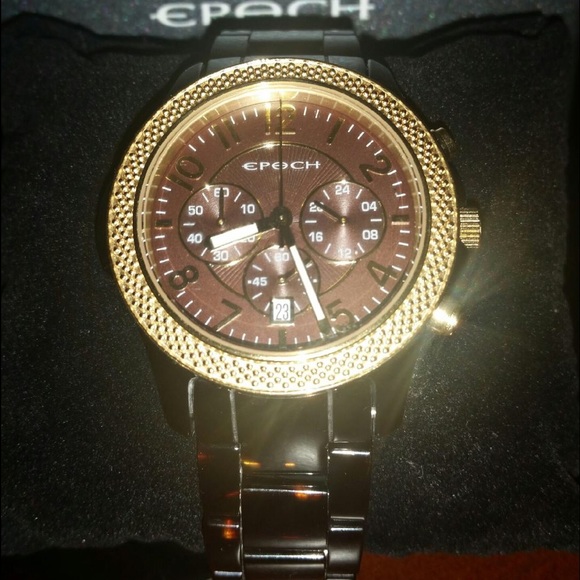 Epoch | Jewelry | Womens Epoch Watch Black And Gold | Poshmark