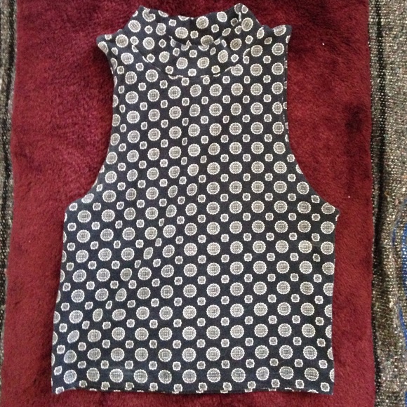 Tops | Navy Blue Sleeveless Quarter Neck Top | Poshmark