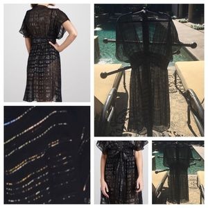 Gottex | Swim | Gottex Black Metallic Tiewaist Coverup | Poshmark