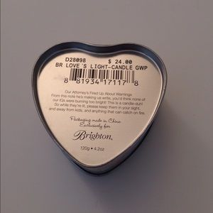 Brighton | Accents | Rare Brighton Heart Shaped Candle In Tin | Poshmark