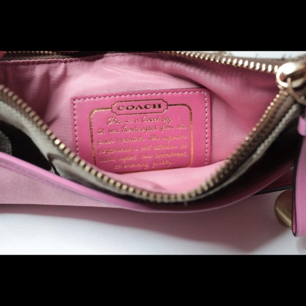 Coach Pink Signature Stripe Swingpack Crossbody - Gem