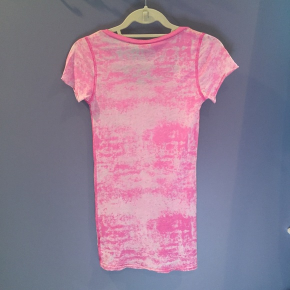 Free People | Tops | Free People Pink Burnout T Shirt | Poshmark