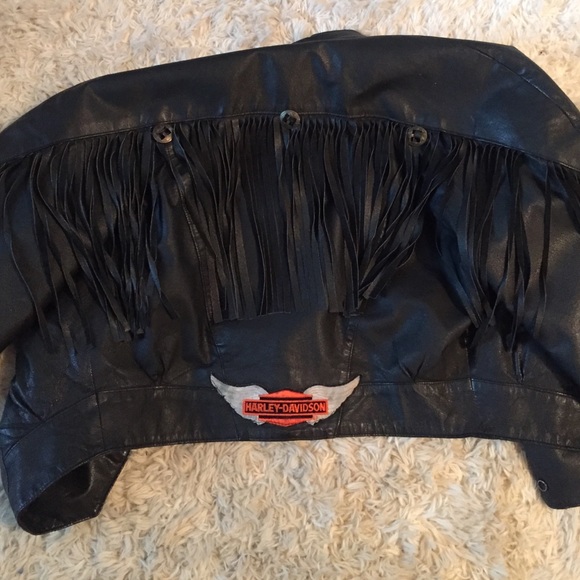 Harley-Davidson | Jackets & Coats | Incredible Vintage Leather Fringe ...