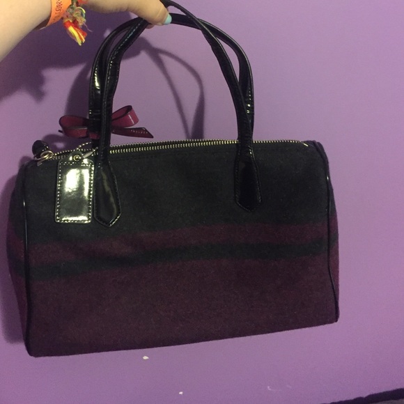 Coach | Bags | Nwt Coach Wool Striped Bow Tote Handbag | Poshmark