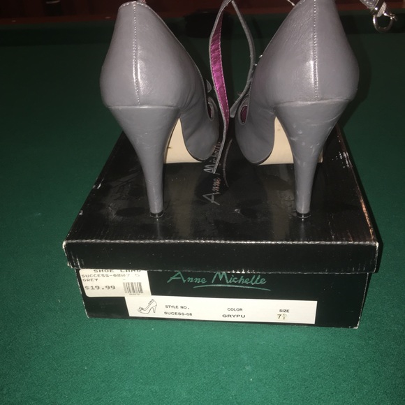 Anne Michelle | Shoes | Anne Michelle Grey Mary Jane Heels | Poshmark