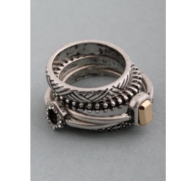 Jewelry | Burnish Silver Boho 5 Piece Ring Stacking Set | Poshmark