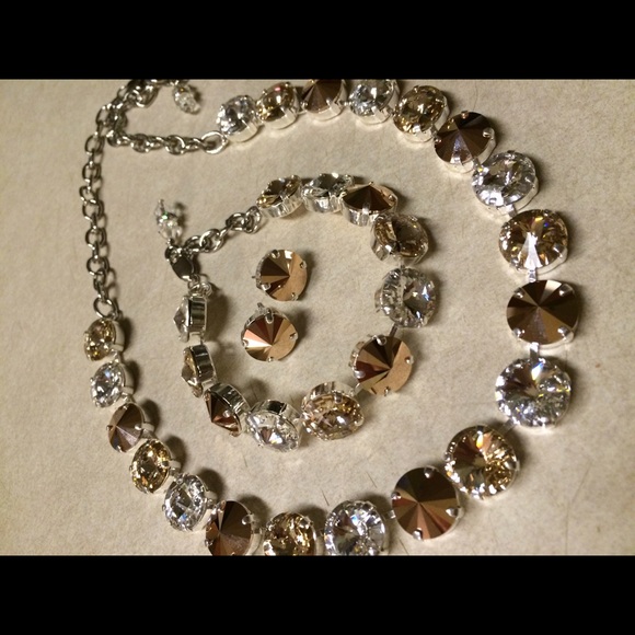 Swarovski | Jewelry | Swarovski Crystal Elements Rose Gold And Clear ...