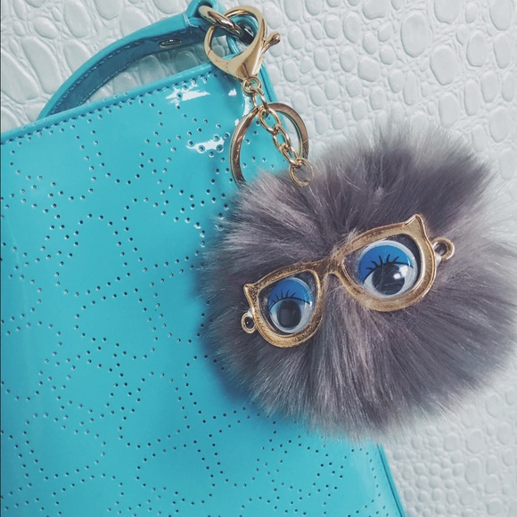 Accessories | Adorable Gray Faux Fur Pom Pom Puff Keychain | Poshmark