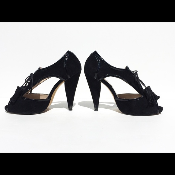 Witchery | Shoes | Witchery Black Suede Heels With Tassels | Poshmark