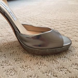Jimmy Choo | Shoes | Authentic Jimmy Choo Metallic Silver Stilettos ...