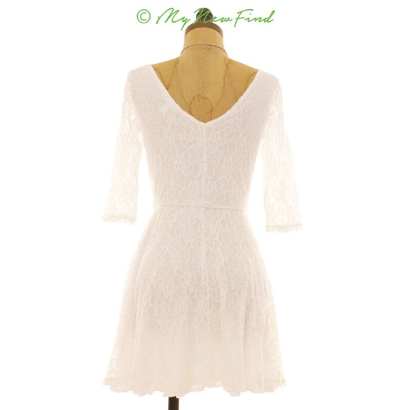 bp | Dresses | Bp Boatneck Lace Mini Illusion Fit Flare Dress | Poshmark