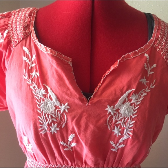 Moon Collection | Dresses | Moon Collection Coral Embroidered Floral ...