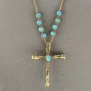 Jewelry | Fashionable Turquoise Stone Cross Necklace | Poshmark