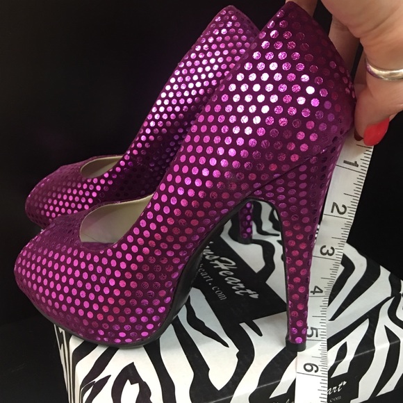 Helen Heart | Shoes | Purple Peep Toe Heels | Poshmark