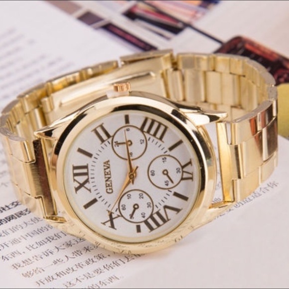 Geneva | Accessories | Luxury Geneva Gold Stainless Steel Quartz Watch ...