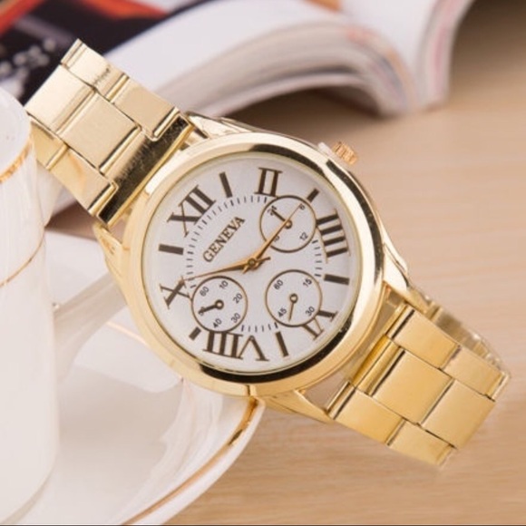 Geneva | Accessories | Luxury Geneva Gold Stainless Steel Quartz Watch ...