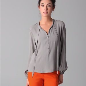 Diane Von Furstenberg | Tops | Dvf Whitney Blouse In Gray Nwot Never ...