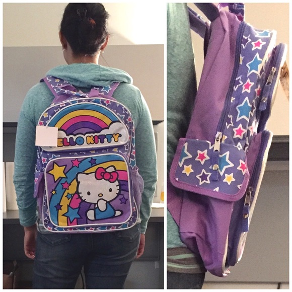 Sanrio | Bags | Hello Kitty Purple Rainbow Backpack | Poshmark