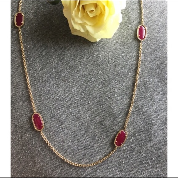 Kendra Scott | Jewelry | Nwt Kendra Scott Kelsie Station Maroon Jade ...
