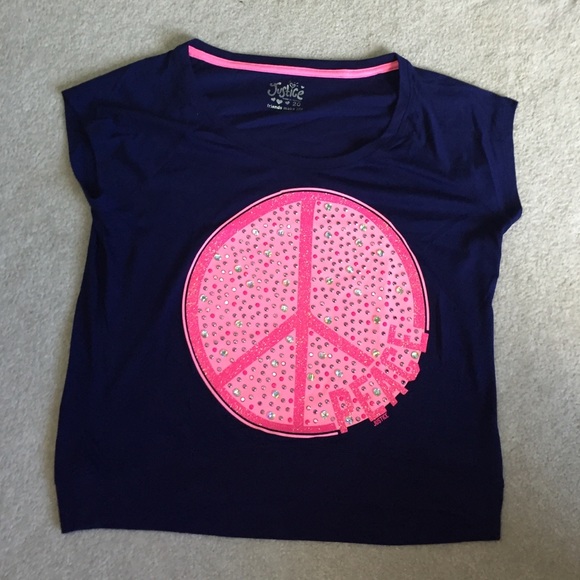 Justice | Tops | Justice Peace Sign Shirt | Poshmark