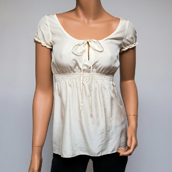 Theory | Tops | Theory Ivory Silk Short Sleeve Braelee Blouse P | Poshmark