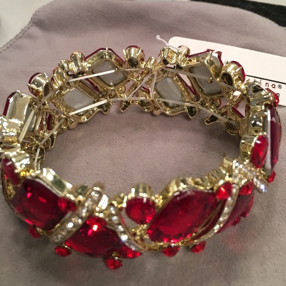 Christina Collection | Jewelry | Bracelet Red Stone And Clear Stone ...