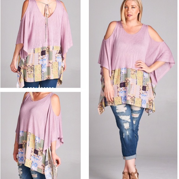 T.La | Tops | Cold Shoulder Print Tunic | Poshmark