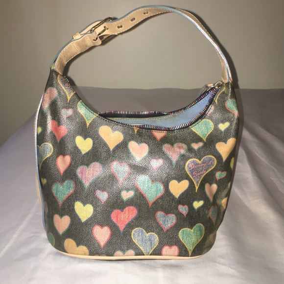 Dooney & Bourke | Bags | Dooney Burke Black Heart Print Purse Handbag ...