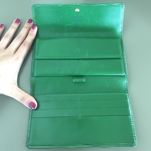 Louis Vuitton | Bags | Authentic Louis Vuitton Green Wallet | Poshmark