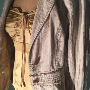 Kenar | Jackets & Coats | Kenar Gold Lurextan Herringbone Linen Blazer ...