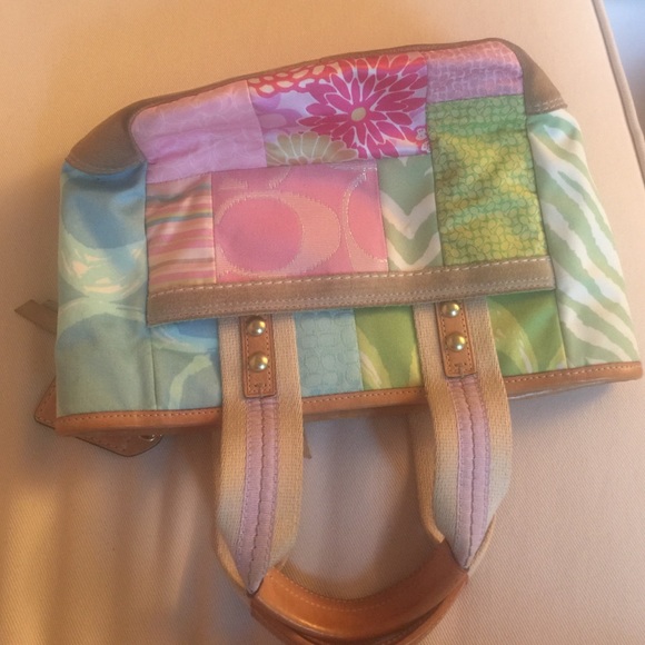 Coach | Bags | Coach Hamptons Wkd Spring Patchwork Mini Tote | Poshmark