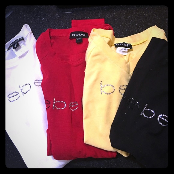 bebe | Tops | Bebe Rhinestone Tshirts 4 Colors | Poshmark