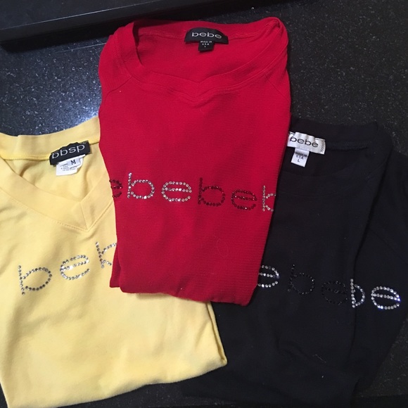 bebe | Tops | Bebe Rhinestone Tshirts 4 Colors | Poshmark