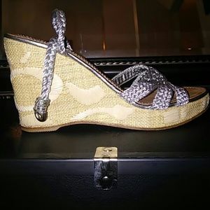 Coach | Shoes | Silver Coach Wedge Heels | Poshmark