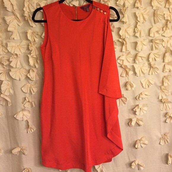 Ted Baker Coral Dress With Gold Details - Gem