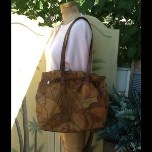 Vintage | Bags | Vtg 7s Large Patchwork Leather Tote Bag | Poshmark